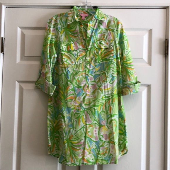 Lilly Pulitzer | Swim | Lilly Pulitzer Natalie Shirtdress Coverup Xs ...